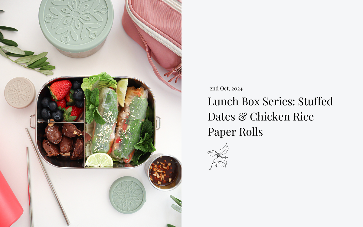 Lunch Box Series 1: Stuffed Dates & Rice Paper Rolls – Ela & Earth