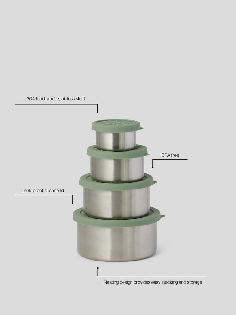 Set of 4 Round Stainless Steel Nesting Containers – Ela & Earth