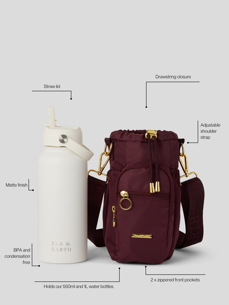 Shiraz - Water Bottle Bag & 1 Litre Water Bottle Set – Ela & Earth